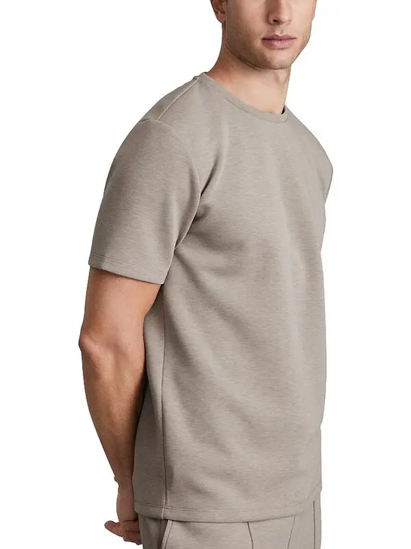 REISS Bradley Interlock Slim Fit Crewneck Tee - Taupe