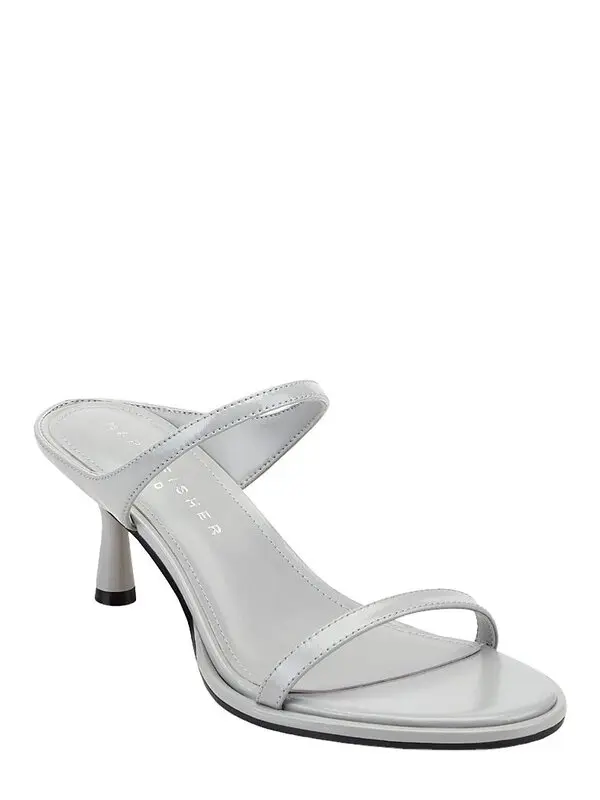 MARC FISHER LTD. Alonde High Heel Slide Sandals - Light Gray