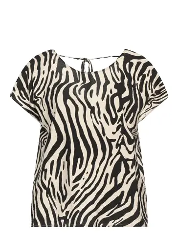 JACQUELINE DE YONG Woven Zebra-print Top - White