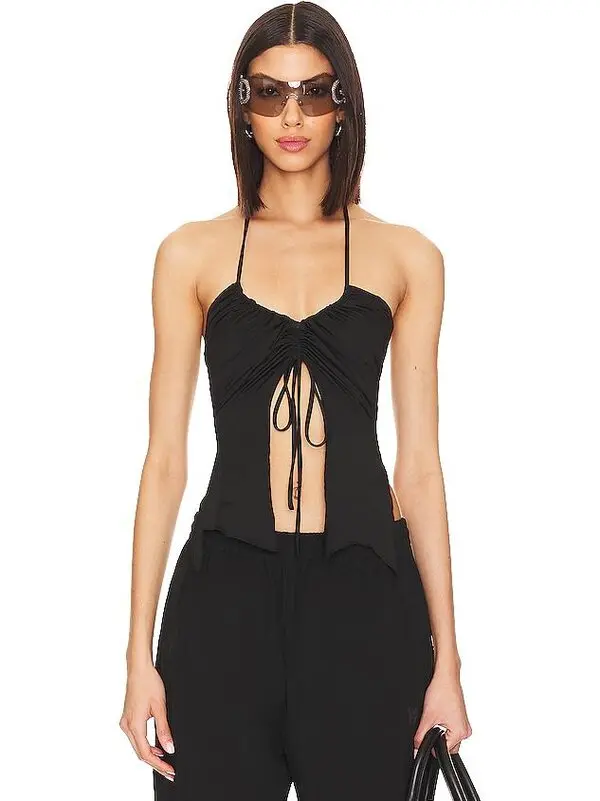 MORE TO COME Frankie Halter Top - Black