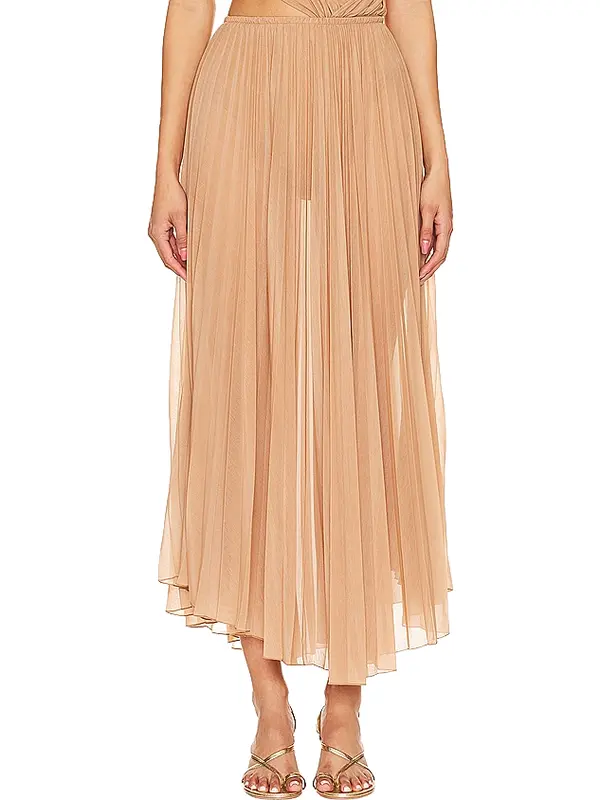 Ronny Kobo Mori Pleated Skirt - Latte