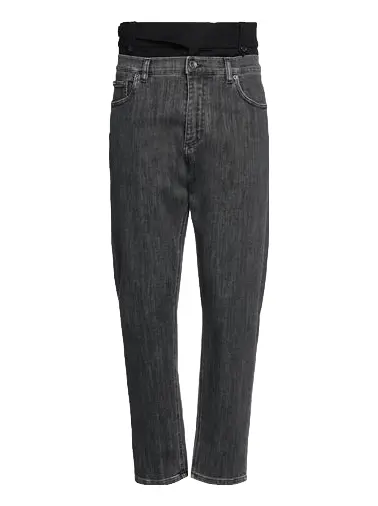 Dolce & Gabbana Cotton-elastane Jeans With Leather Detail - Black