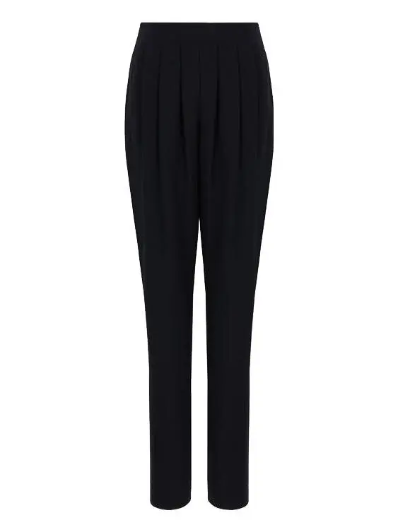 Emporio Armani Darted High-waisted Trousers - Blue / Navy