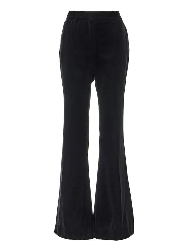 Nina Ricci Velvet Bootcut Trousers - Black