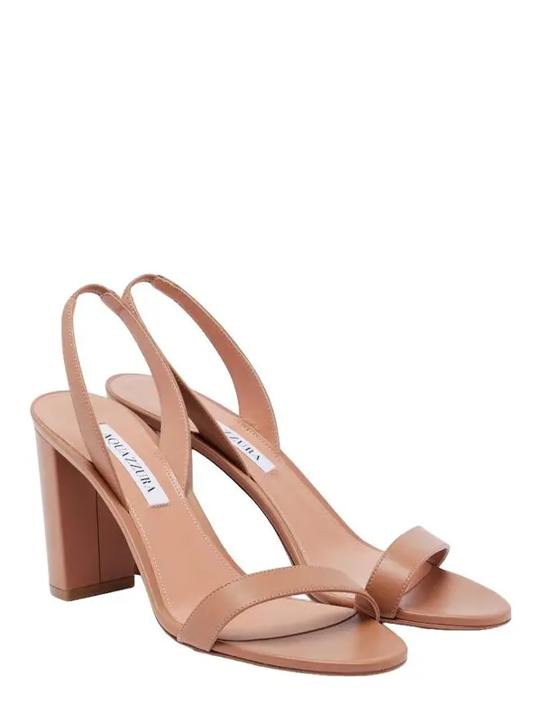 AQUAZZURA So Nude Leather Slingback Sandals - Neutrals
