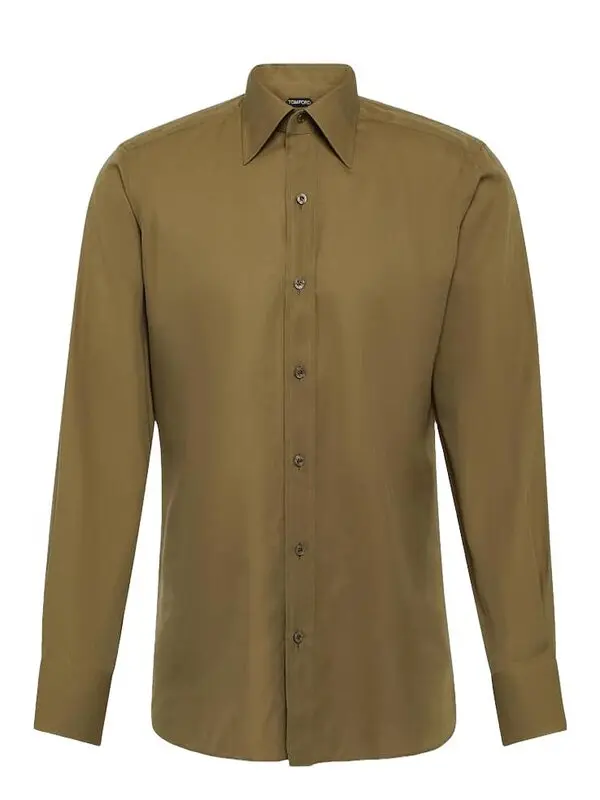 TOM FORD Silk Poplin Shirt - Green