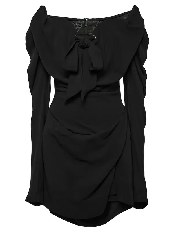 VIVIENNE WESTWOOD Bow-detail Draped Mini Dress - Black