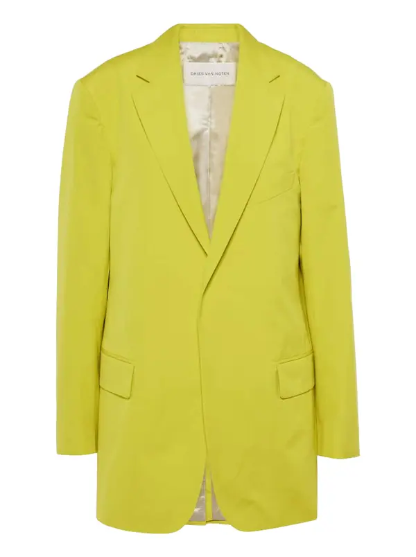 Dries Van Noten Oversized Cotton Poplin Blazer - Yellow