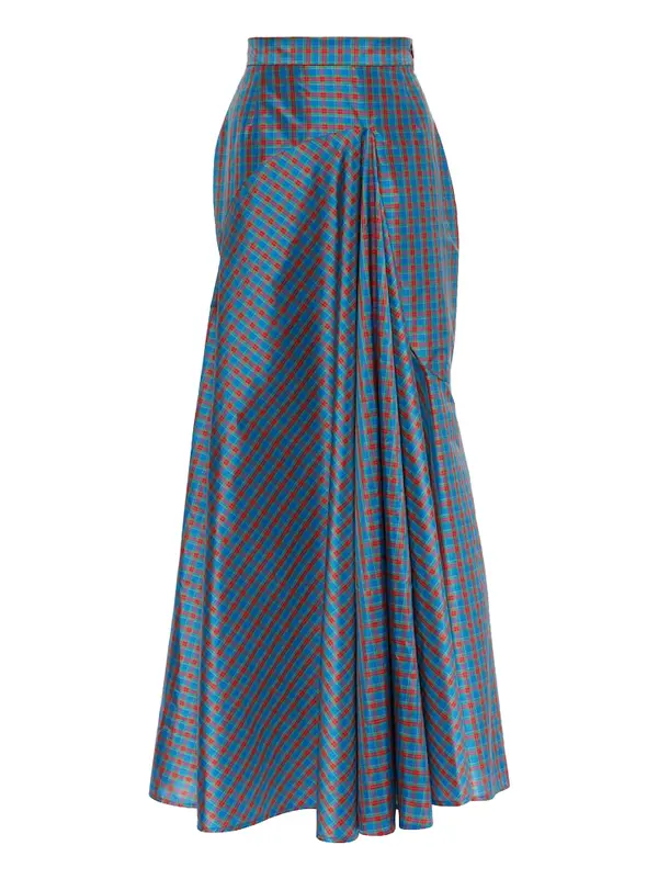 VIVIENNE WESTWOOD Checked Silk-blend Maxi Skirt - Multicoloured
