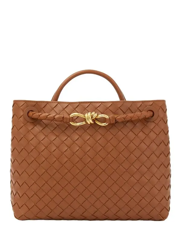 Bottega Veneta Andiamo Intrecciato Leather Tote - Brown