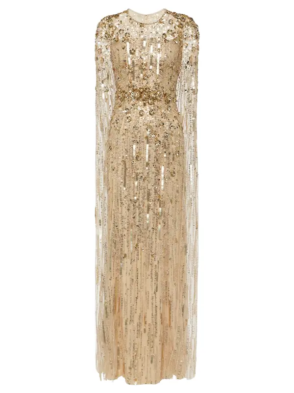Jenny Packham Ruby Caped Gown - Gold