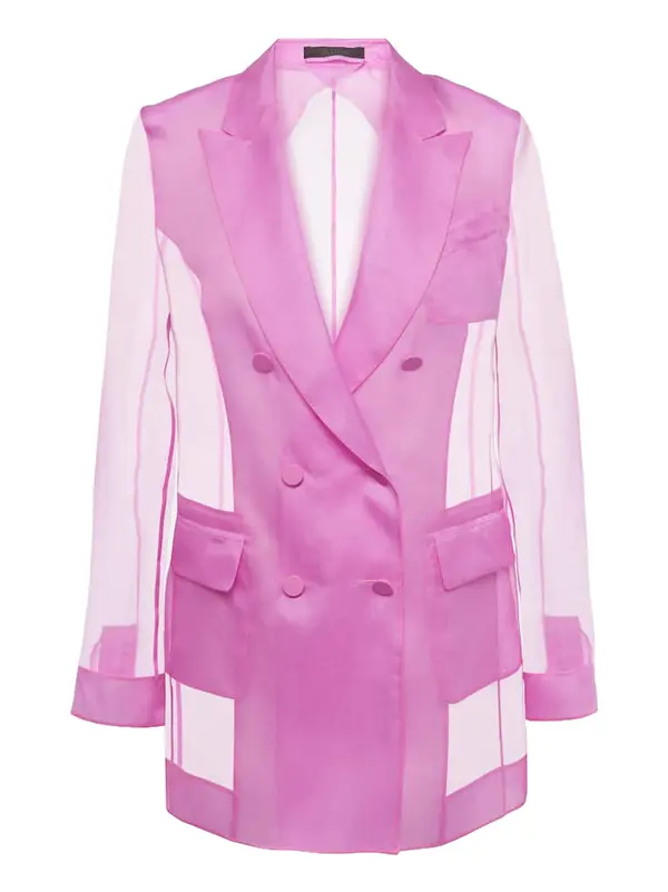 Max Mara Negrar Silk Organza Blazer - Pink