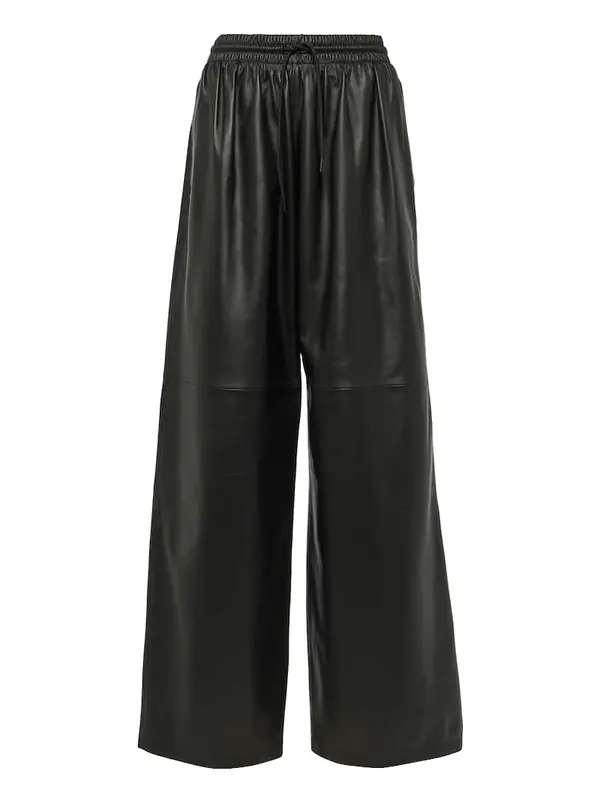 Wardrobe.NYC Leather Wide-leg Pants - Black