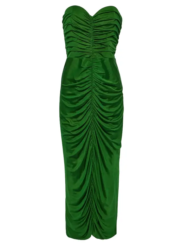 Costarellos Aveline Bustier Midi Dress - Green