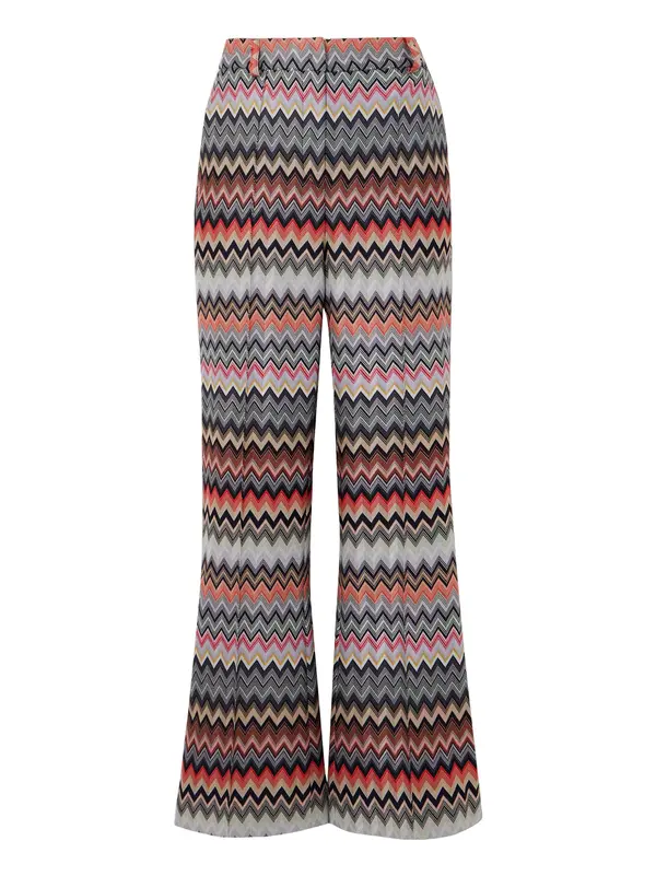Missoni Striped Cotton-blend Crochet-knit Flared Pants - Multi