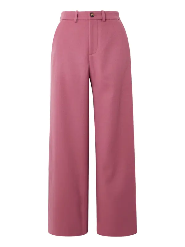 THE ELDER STATESMAN Wool And Cashmere-blend Pants - Pink