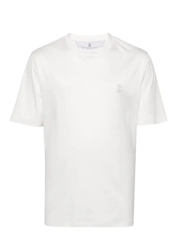 Brunello Cucinelli Logo-print Cotton T-shirt - White