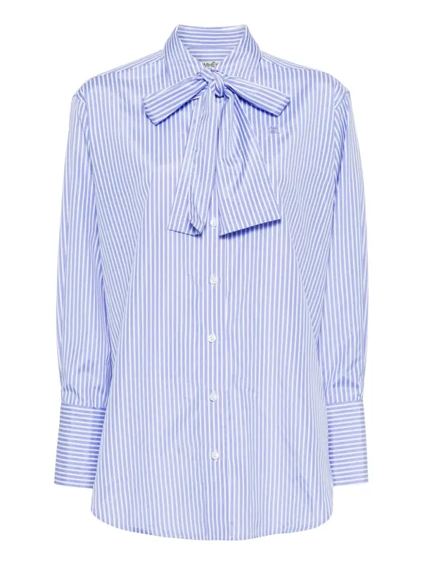 KIMHEKIM Striped Pussy-bow Shirt - Blue