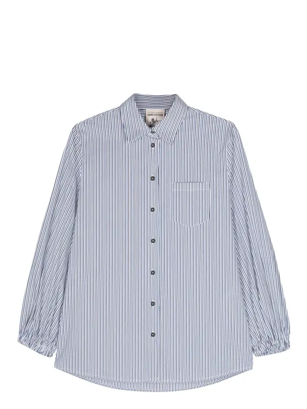 SEMICOUTURE Striped Poplin Shirt - Blue