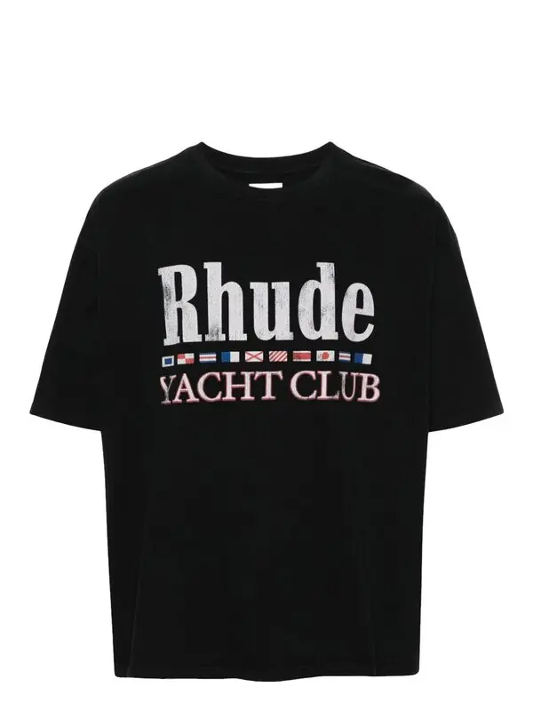 Rhude Flag Cotton T-shirt - Black