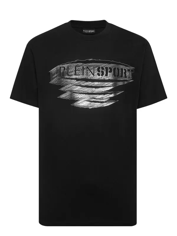 PLEIN SPORT Logo-print Cotton T-shirt - Black