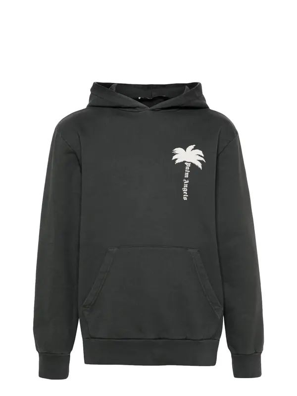 Palm Angels Logo-print Cotton Hoodie - Black