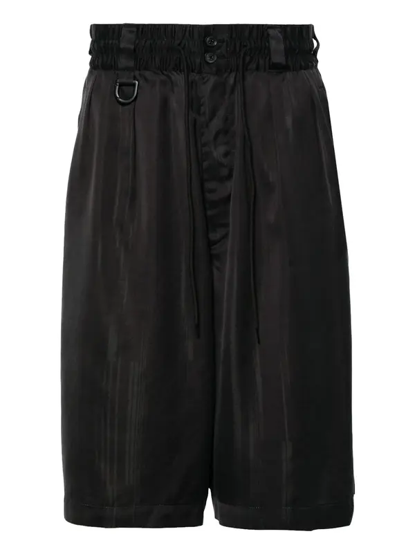 Y3 Drawstring-waist Track Shorts - Black