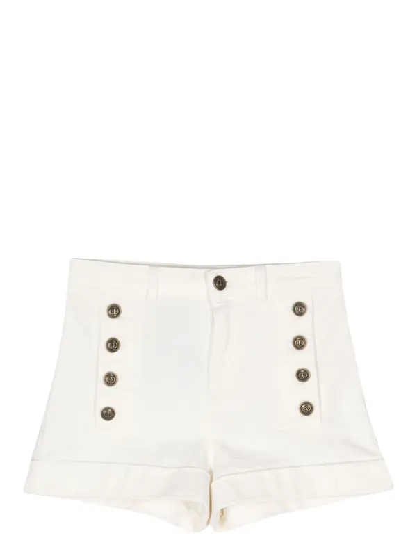 TWINSET Button-detail Denim Shorts - White