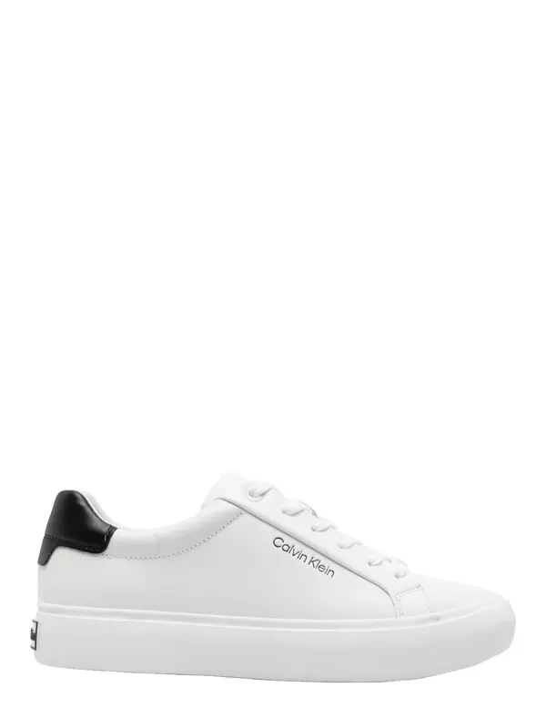 Calvin Klein Debossed Leather Sneakers - White