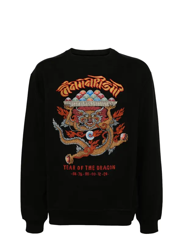 MAHARISHI Abundance Dragon Organic Cotton Sweatshirt - Black