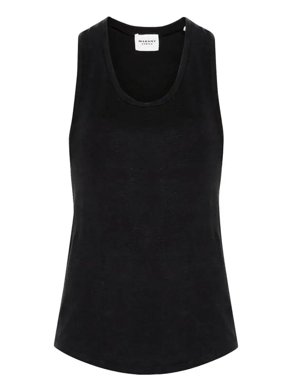 MARANT ETOILE Arielle Linen Tank Top - Black