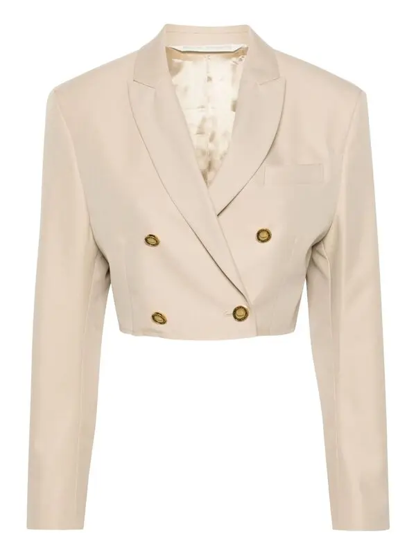 Palm Angels Double-breasted Cropped Blazer - Neutrals