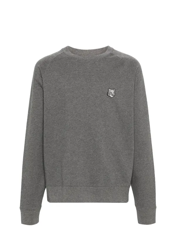 Maison Kitsuné Fox-patch Cotton Sweatshirt - Grey