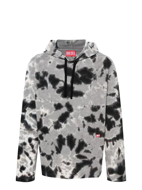 DIESEL® Cotton Tie-dye Hoodie - Grey