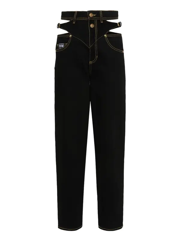 Versace Logo-engraved Straight Jeans - Black