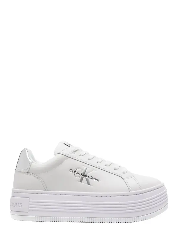 Calvin Klein Logo-debossed Flatform Sneakers - White
