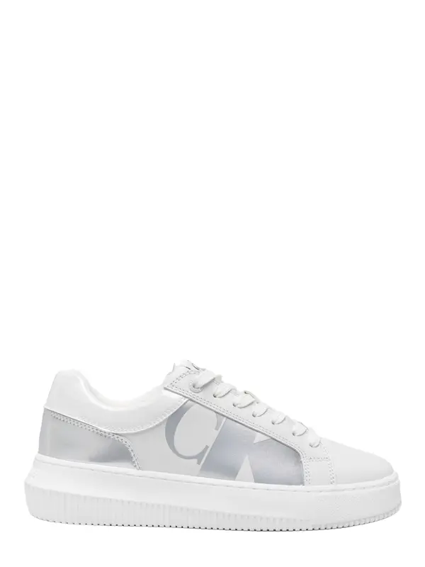 Calvin Klein Panelled Leather Sneakers - White