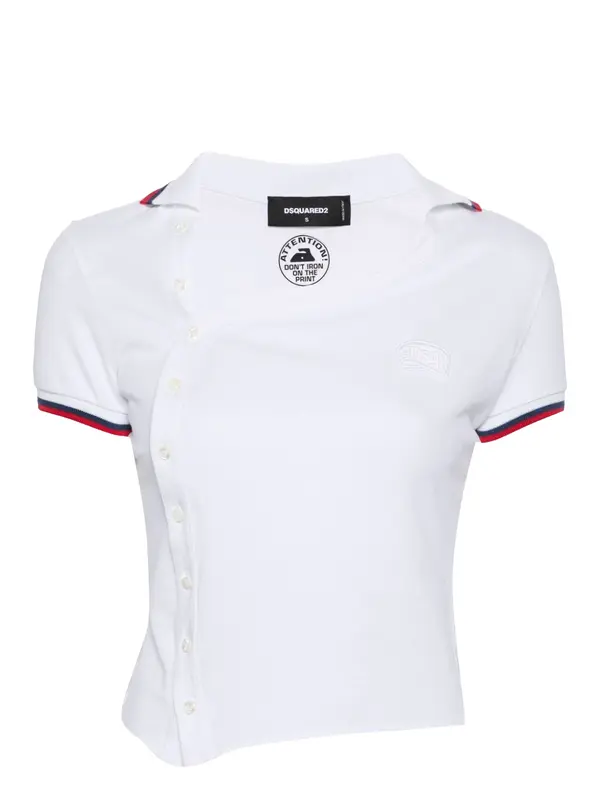 Dsquared2 Logo-patch Asymmetric Polo Shirt - White