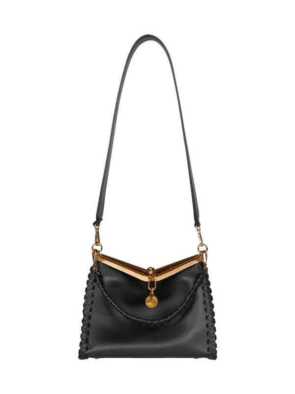 Etro Medium Vela Leather Shoulder Bag - Black