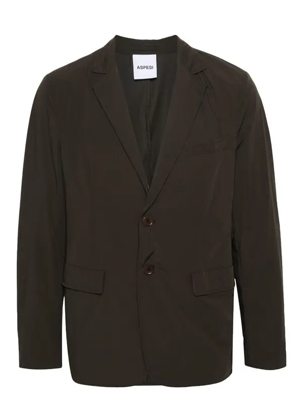 Aspesi Single-breasted Taffeta Blazer - Green