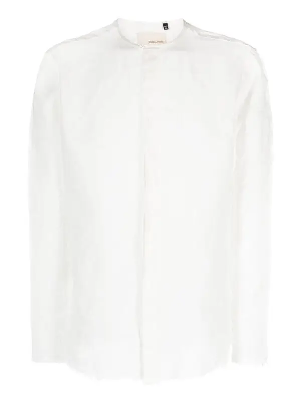COSTUMEIN Frayed-detail Linen Shirt - White