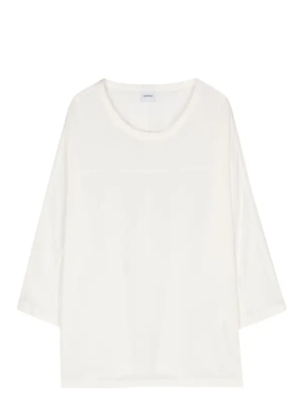 Aspesi Round-neck Silk T-shirt - Neutrals