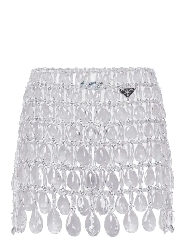 Prada Jewelled Mini Skirt - Silver