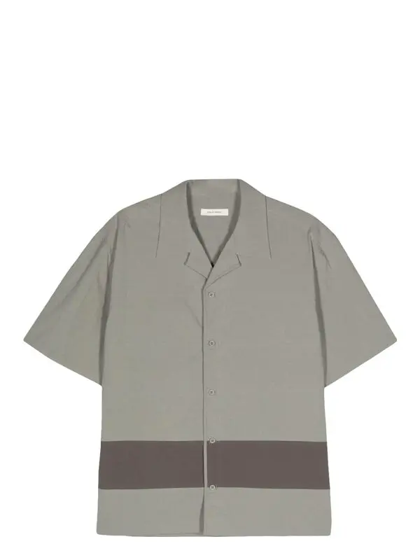 CRAIG GREEN Stripe-detail Poplin Cotton Shirt - Grey