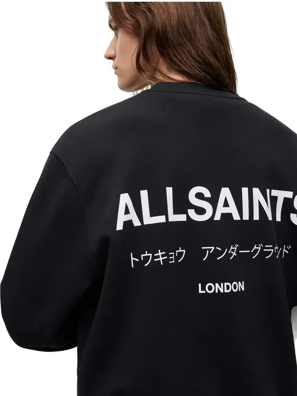 ALLSAINTS Underground Oversized Crewneck Sweatshirt - Black