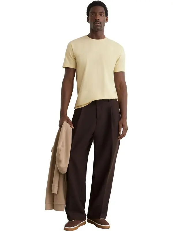 REISS Bless Cotton Crew-neck Tailored-fit T-shirt - Sorbet Yellow