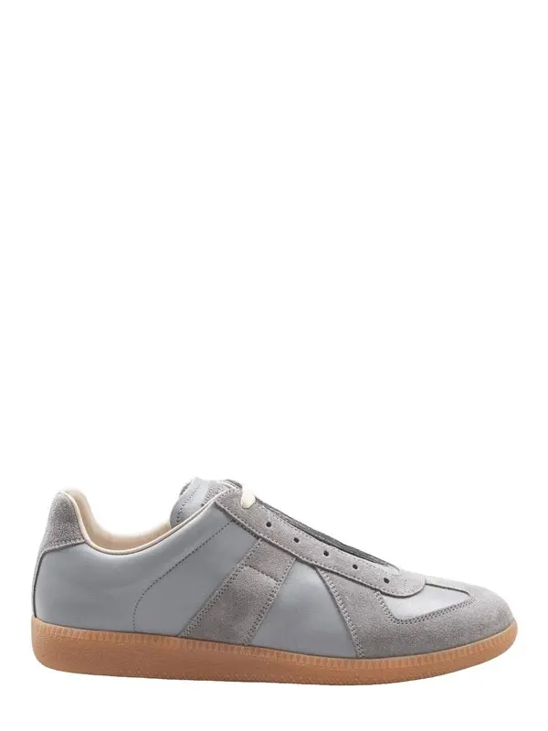 MAISON MARGIELA Replica Calfskin, Nappa And Suede Sneakers - Grey