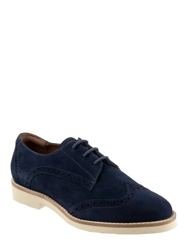 Softwalk Willet Wingtip Derby - Navy Suede