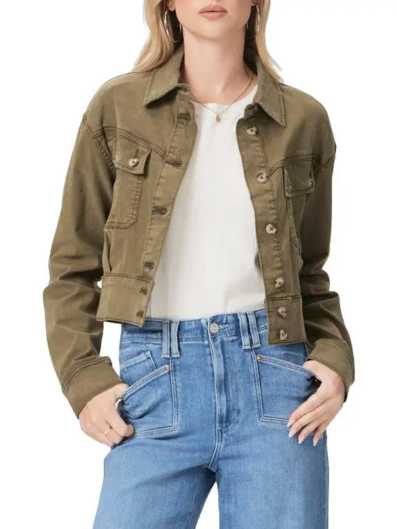 Paige Cerra Crop Utility Jacket - Vintage Military Green