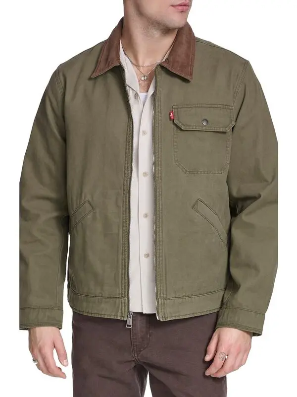 LEVI'S Lightweight Cotton Twill Utility Jacket - Olive Tree